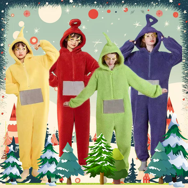 Cartoon Teletubbies Costume Onesie Plush Unisex pajamas Coral Fleece ...