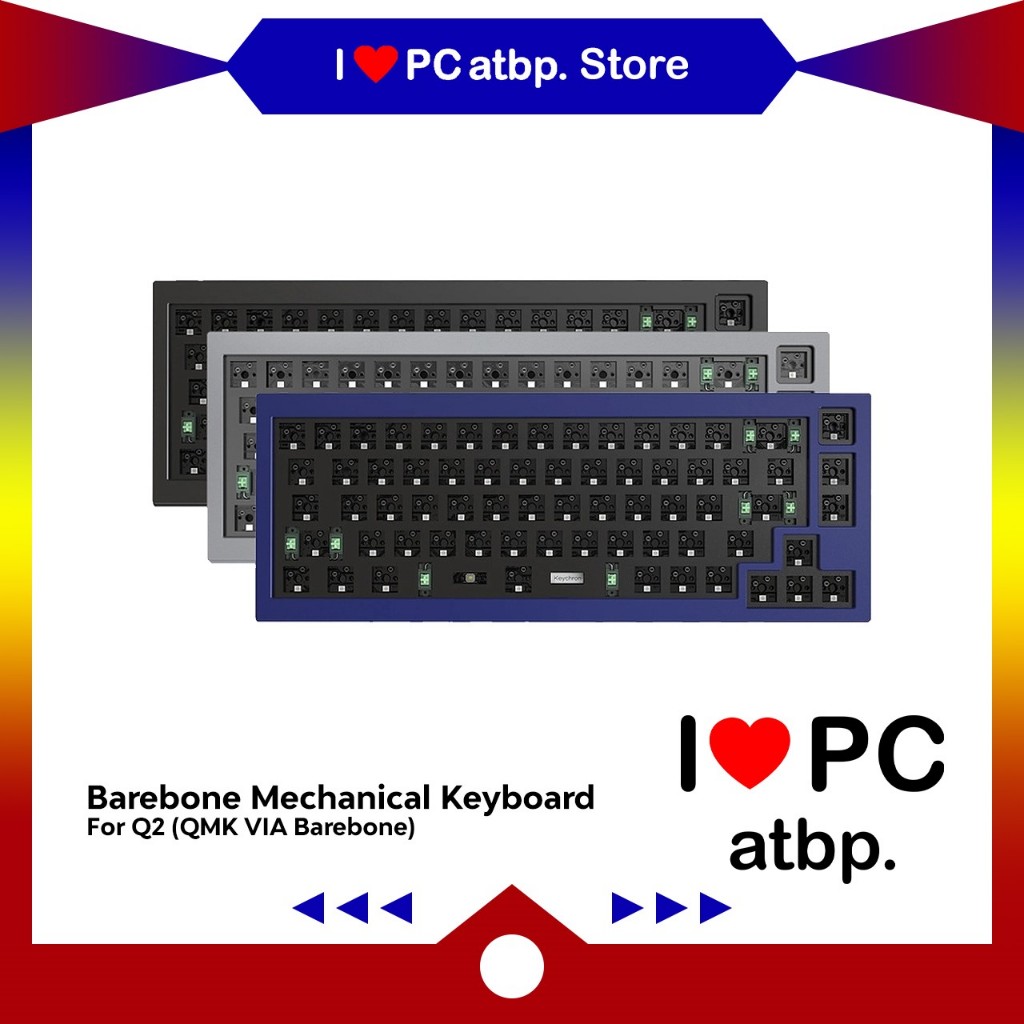 Keychron Q2 QMK Barebone Mechanical Keyboard, 65%, Wired, RGB, Aluminum ...