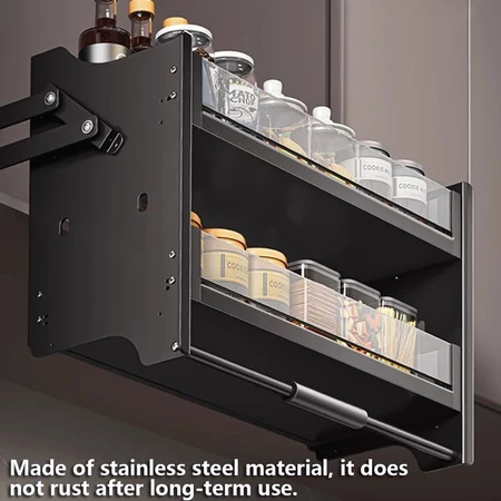 Pull Down Dish Rack Kitchen Organizer Storage Rack Pull Down Basket ...