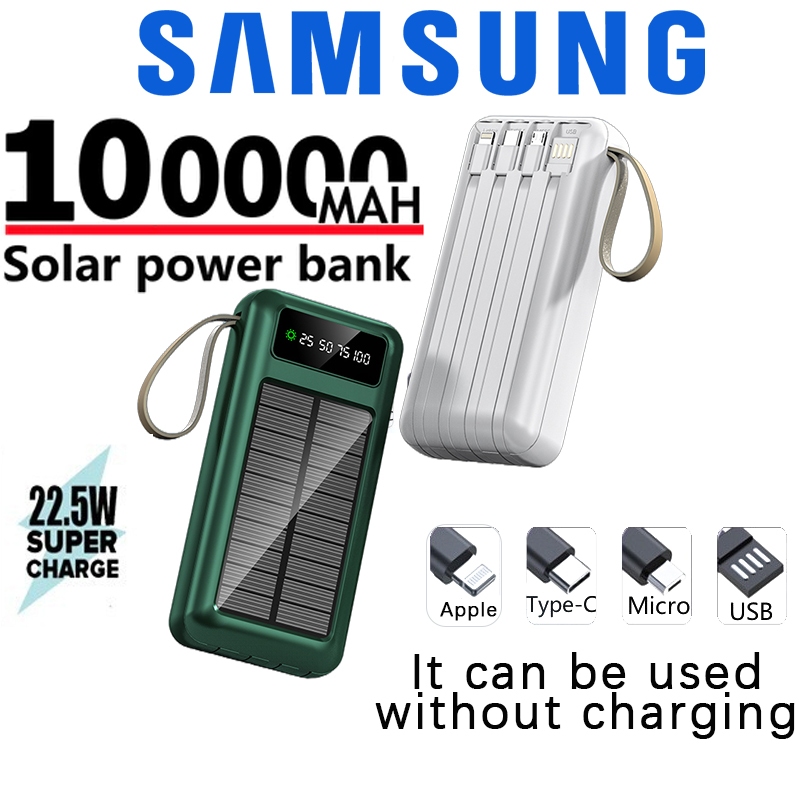 100000mAh Solar Power Bank With LED Four Wire Power Bank Fast Charging ...