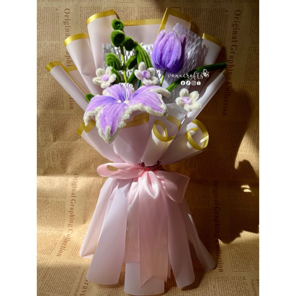Tulily Bouquet Lily Bouquet Tulip Bouquet for gift Fuzzywire Bouquet ...