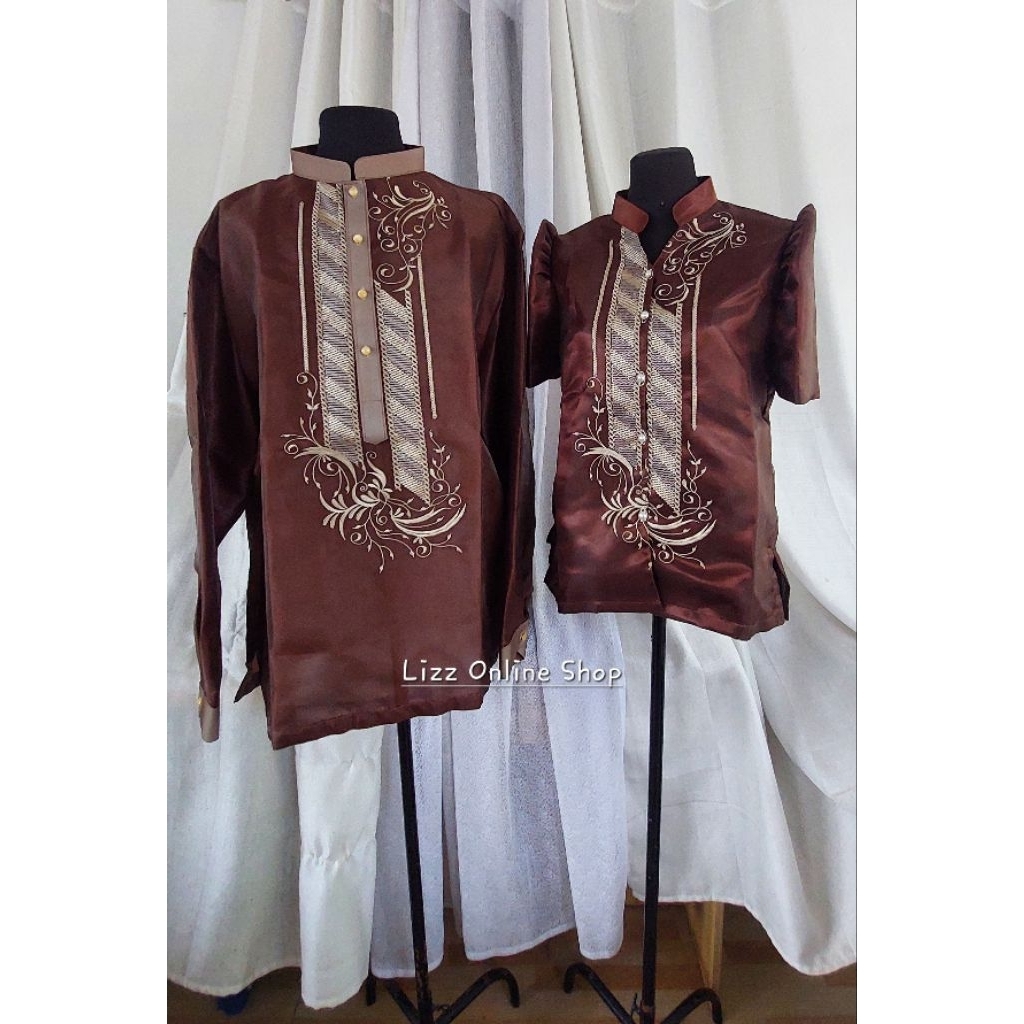 Modern Barong and Filipiniana Blouse-Choco Brown | Shopee Philippines