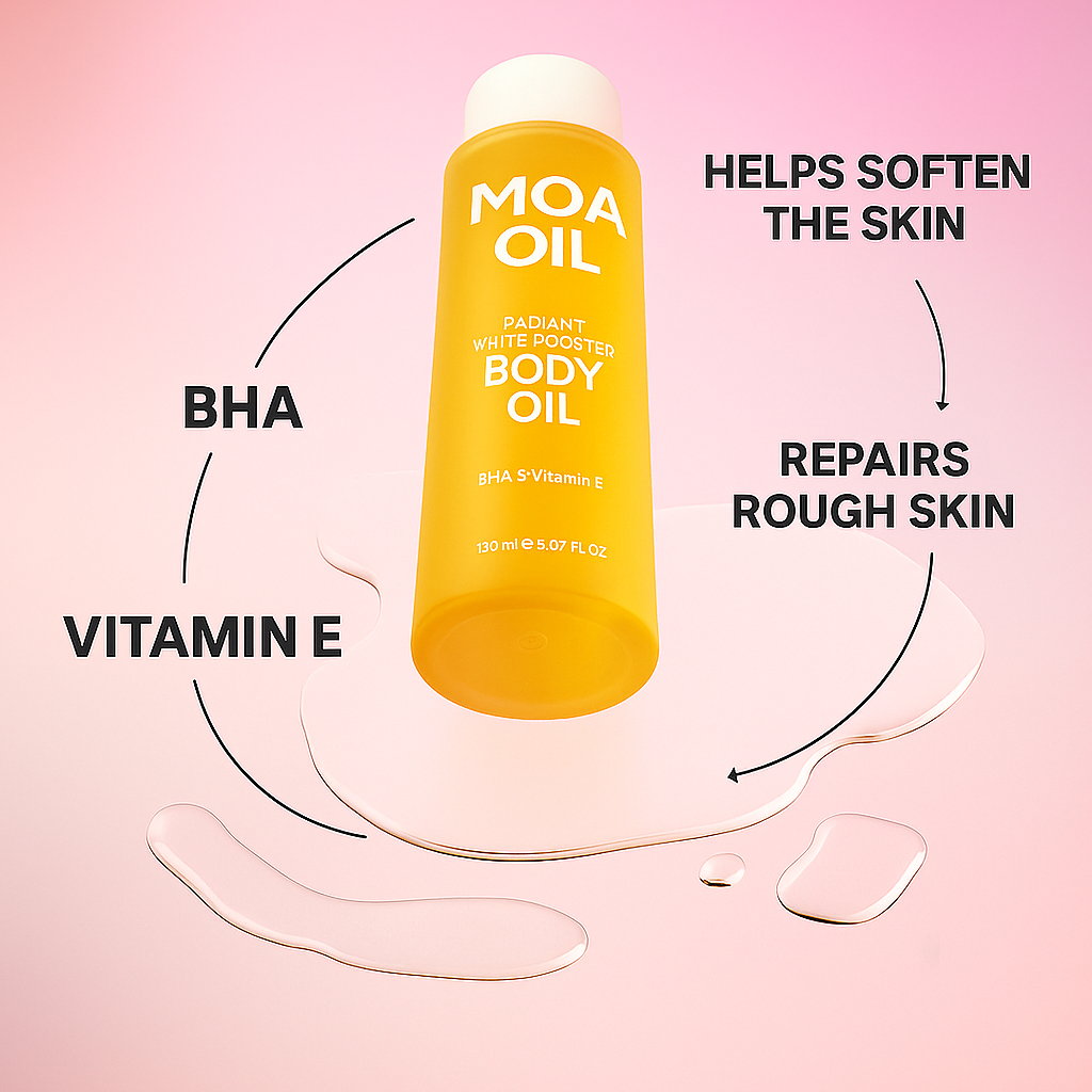 Body Oil with BHA & Vitamin E Lightweight Fast-Absorbing Glow Formula ...