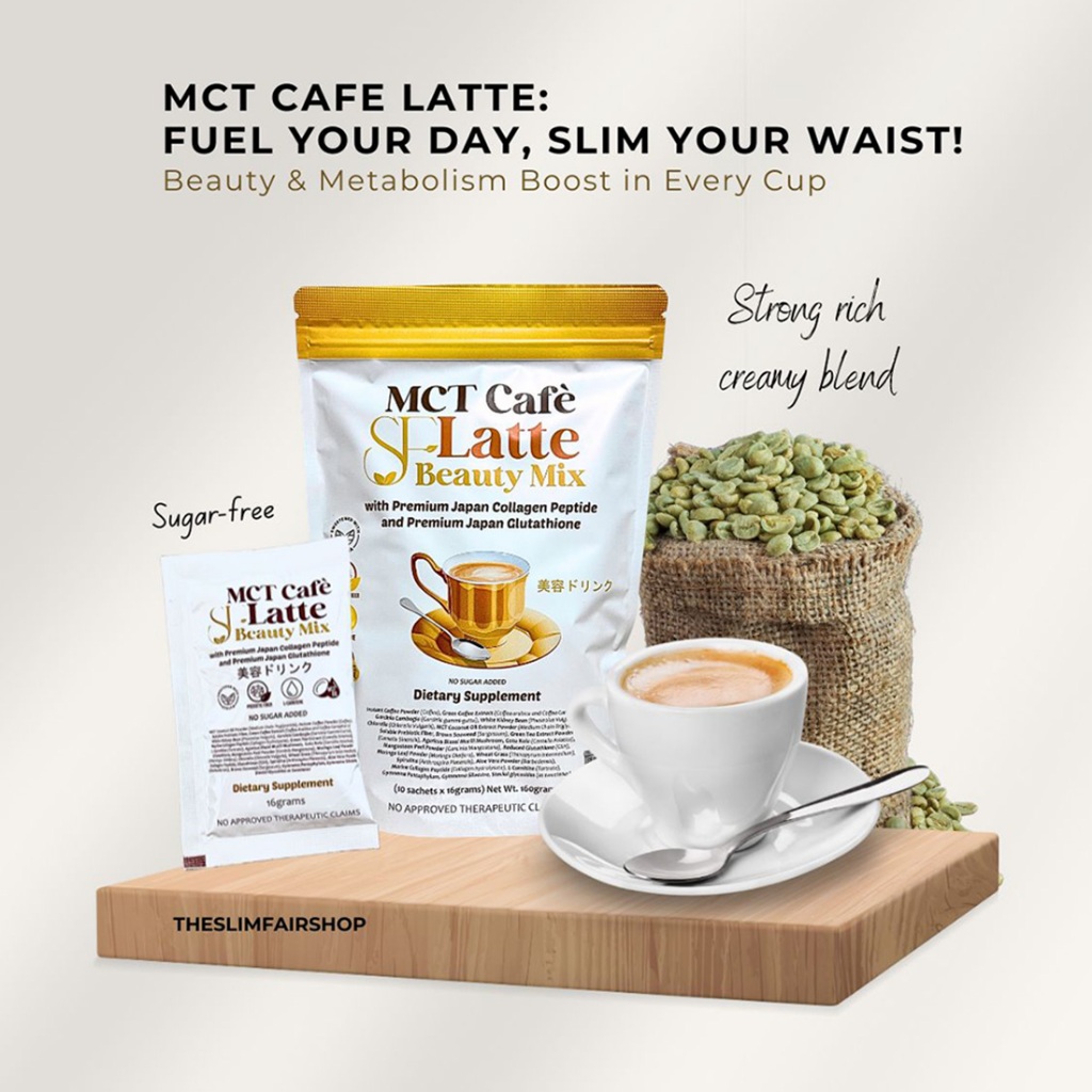 SLIMFAIR MCT CAFE LATTE SLIMMING BEAUTY MIX (10 sachets) | Shopee ...