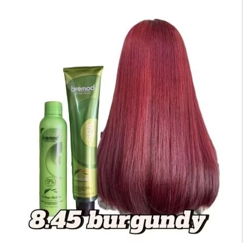 8.45 burgundy bremod performance hair color set 100ml with hydrox 6%9 ...