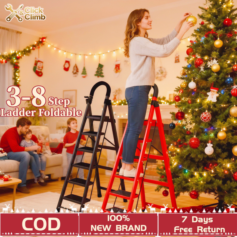 Christmas Tree Decoration Ladder Foldable Aluminum Heavy Duty Thicker ...