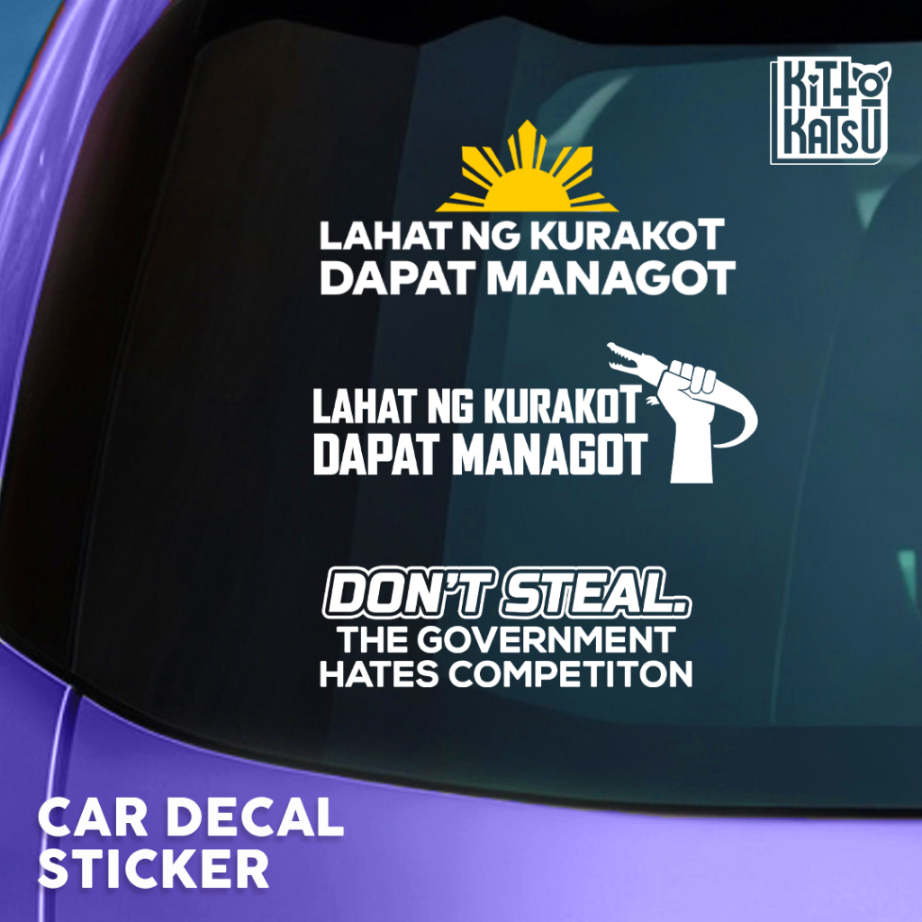 Kittokatsu Anti corruption government decal stickers | Shopee Philippines