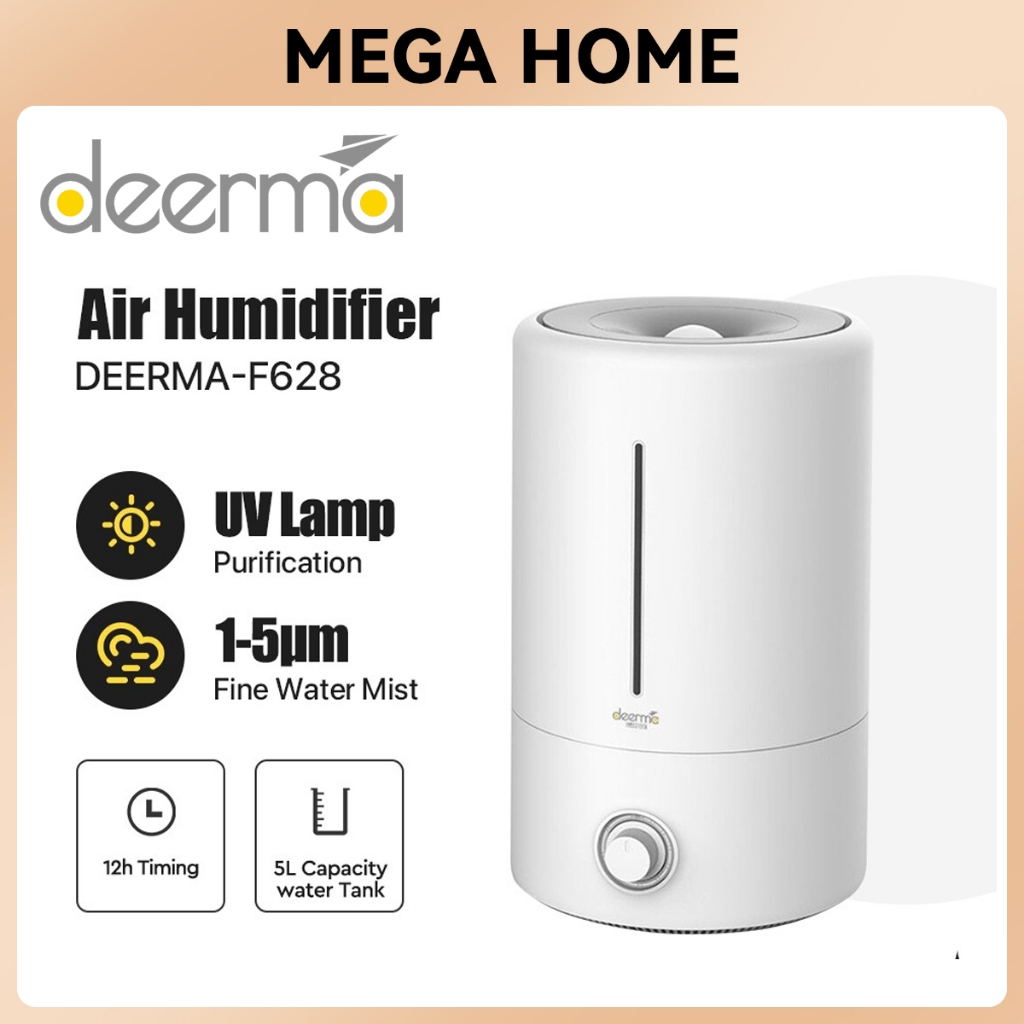 Deerma F628 5L Ultrasonic Air Humidifier Large Capacity Home Diffuser ...