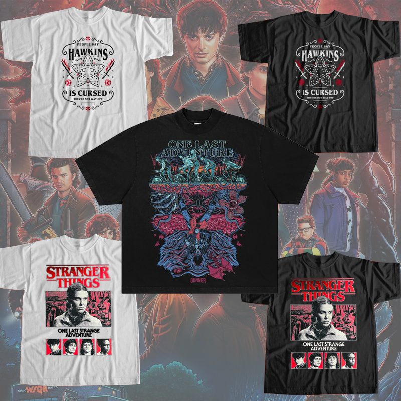 Stranger Things | One Last Adventure | Regular Fit T-Shirt | HAWKINS IS ...