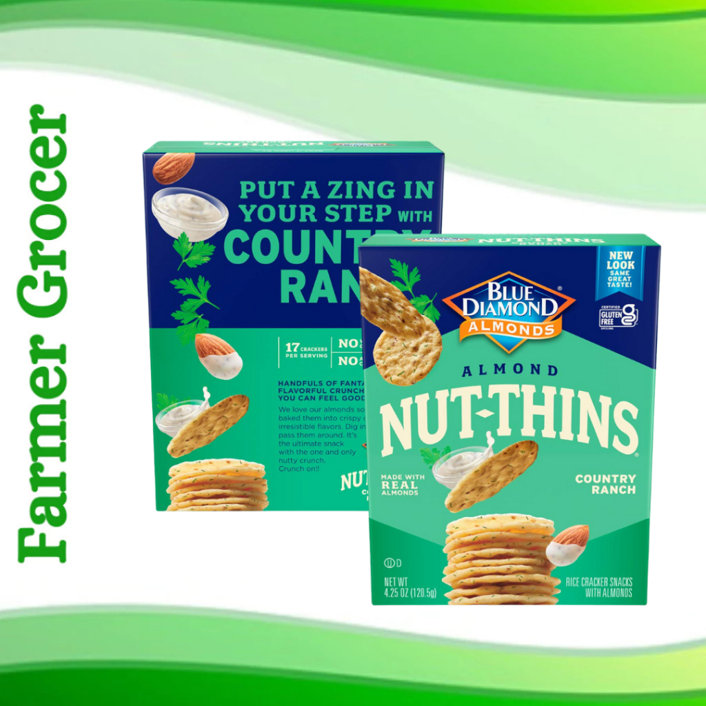 GrocerFarmer | Blue Diamond Country Ranch Nut Thins 121g, Gluten-Free ...