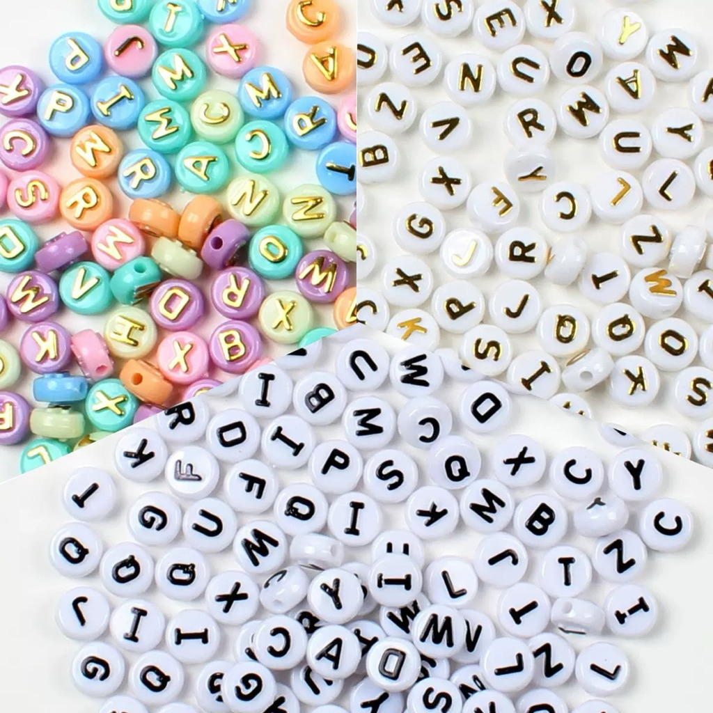250grams Upgraded* Letter Beads Colorful 3D Uplift Letter Beads Mix ...