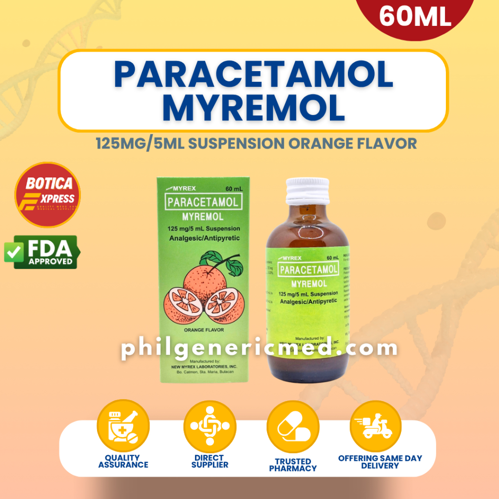 Paracetamol MYREMOL 125mg/5mL (60mL) Syrup | Shopee Philippines