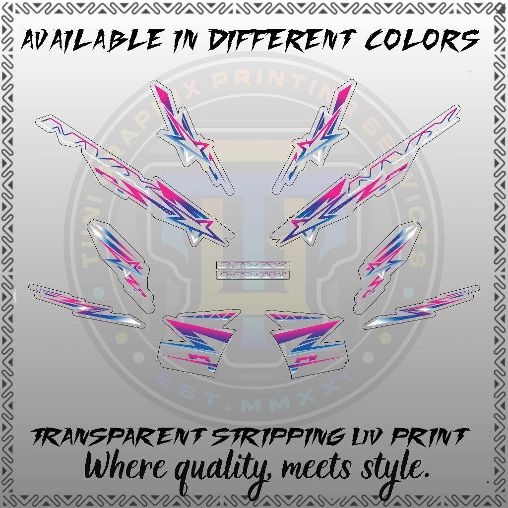 AEROX 155 V2 STARLIGHT NEW DESIGN DECALS ( PREMIUM UV PRINT TRANSPARENT ...