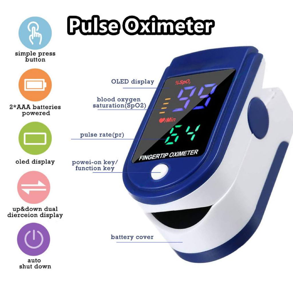 Finger Clip Oximeter – Portable LED Display Blood Oxygen & Pulse Rate ...