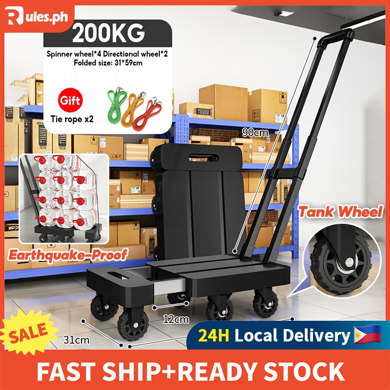 Rules Foldable Push Cart Trolley Heavy Duty Platform Hand Truck Dolly ...
