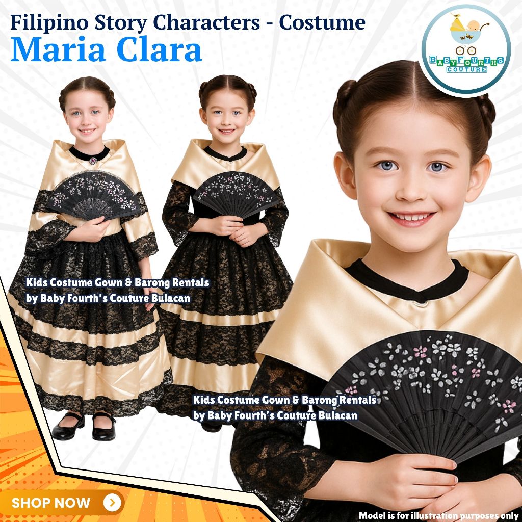 Filipino Story Character Maria Clara Dress for Kids for Pagbasa Reading ...