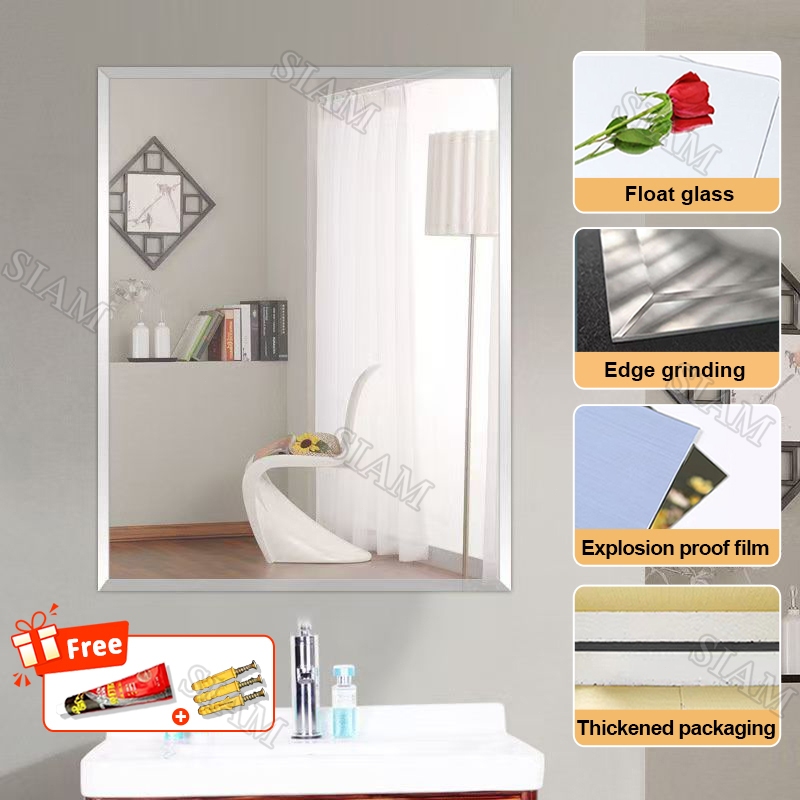 Mirror HD Bathroom Mirror Wall-Mounted Decorative Mirror Makeup Mirror ...