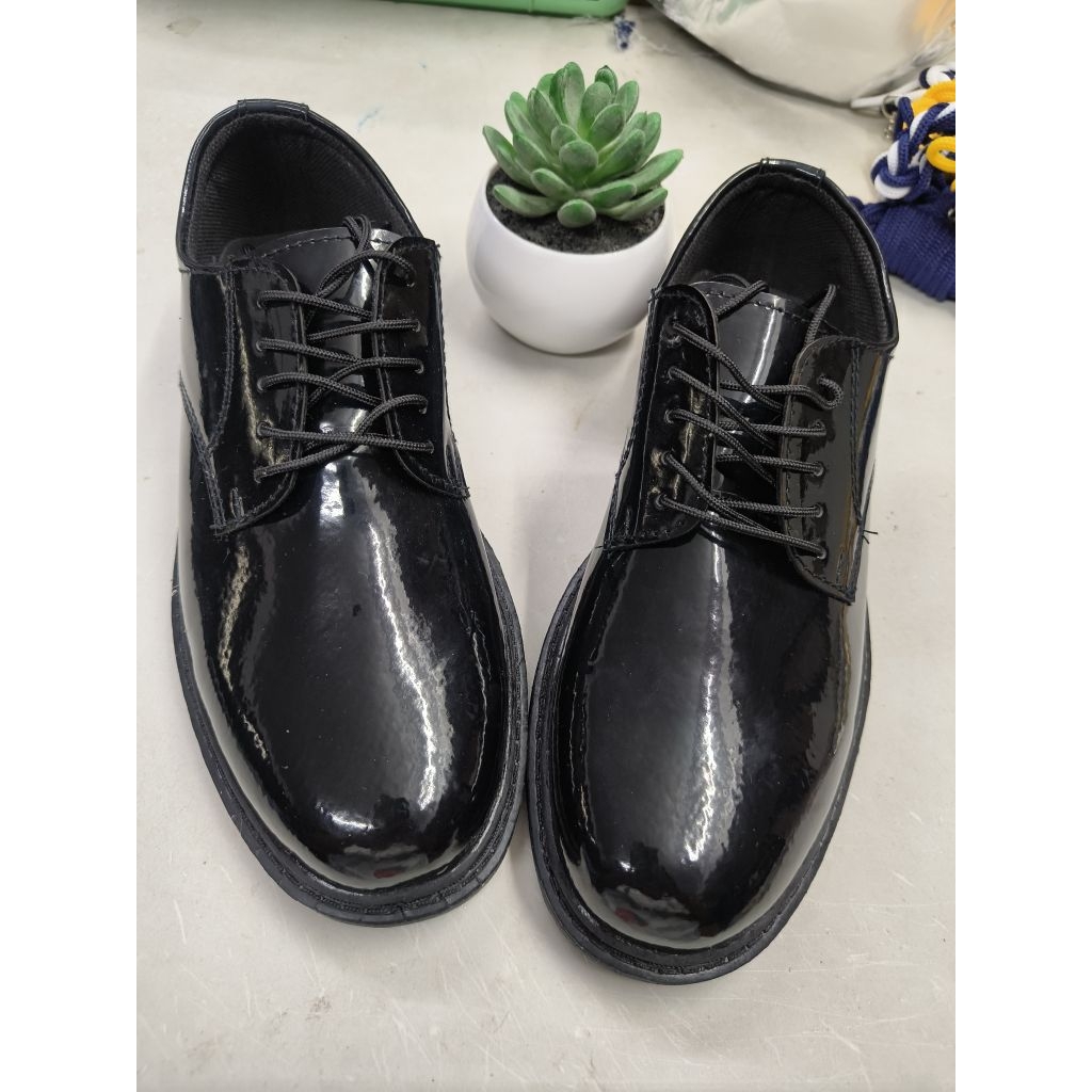 CHAROL MEN black SHOES wet look | Shopee Philippines