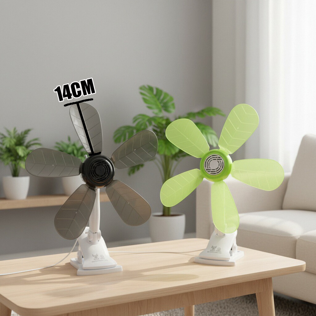 SYCAT Home Electric Fan W/ Clip, Clover Fan Anti-Heat Portable Clip ...