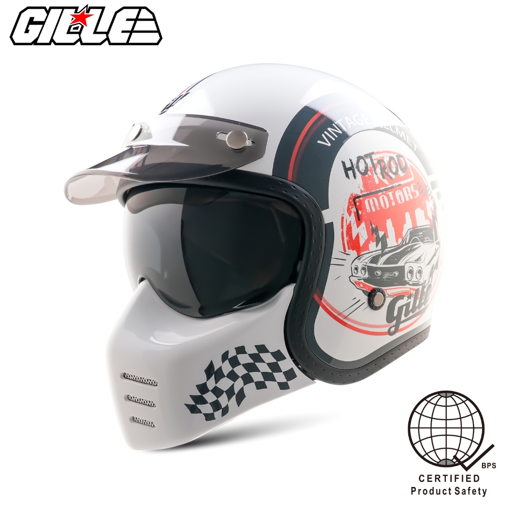 GILLE OP12 Venery BYGONE Convertible Full Face Type Single Visor ...