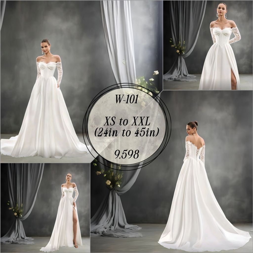 W-101 Minimalist A Line Bridal And Church Wedding Gown | Shopee Philippines