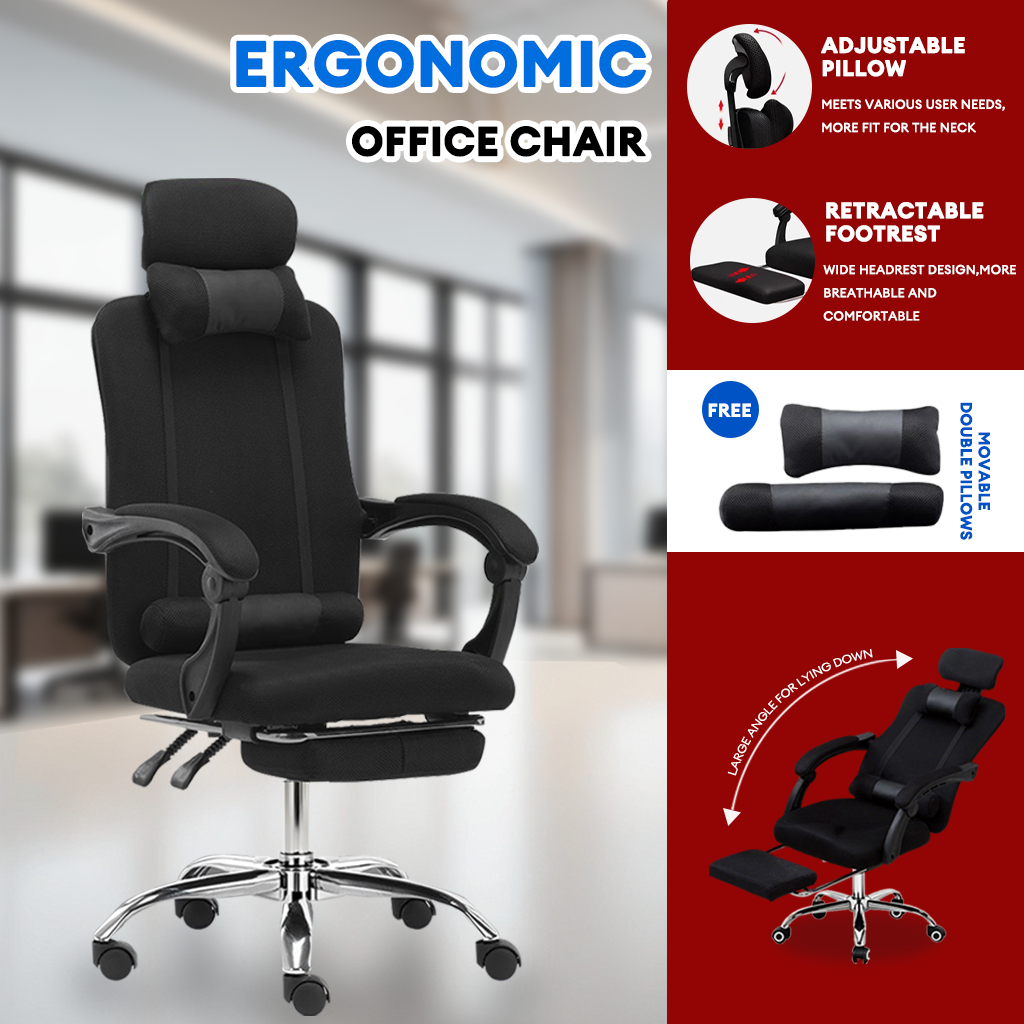 Computer Chair Multifunctional Ergonomic Office Chair with Footrest ...