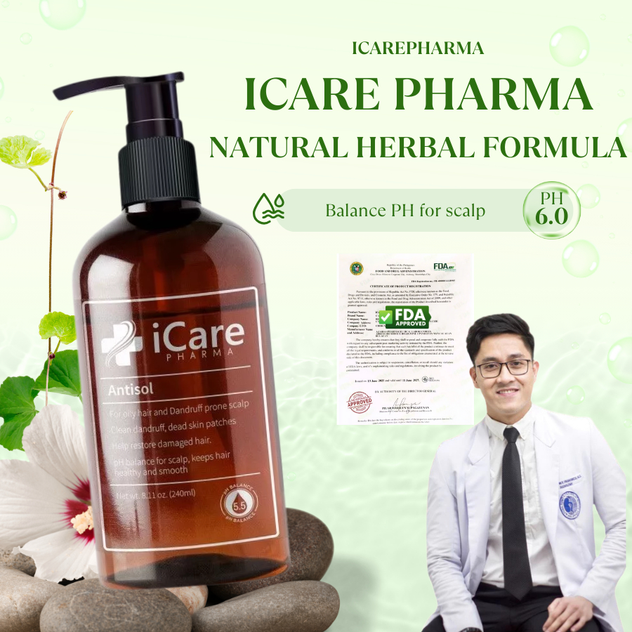 iCare Antisol Shampoo 240ml – Effective Anti-Dandruff Care with Natural ...