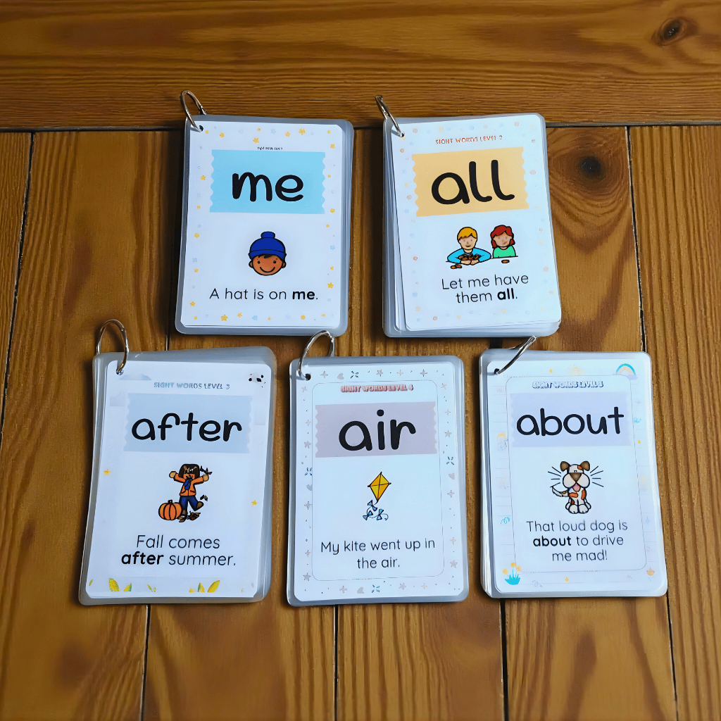 ⭐44 Sight Words with Sentences Laminated Flashcards for Kids for PreK ...