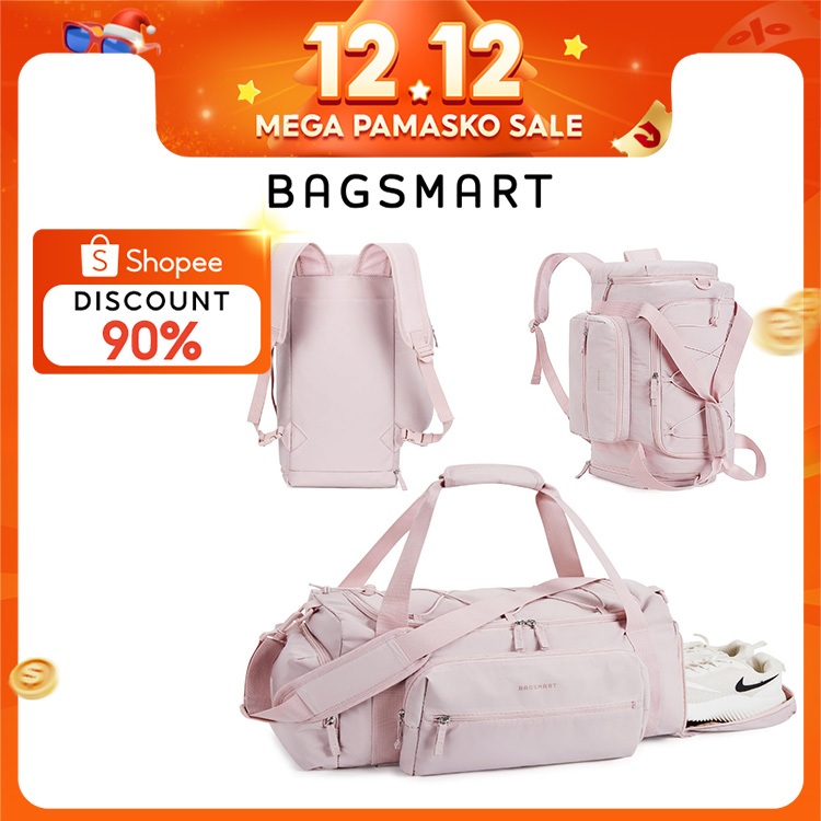 BAGSMART 4-IN-1 Gym Bag for Unisex Lightweight Duffle Bag for Travel ...
