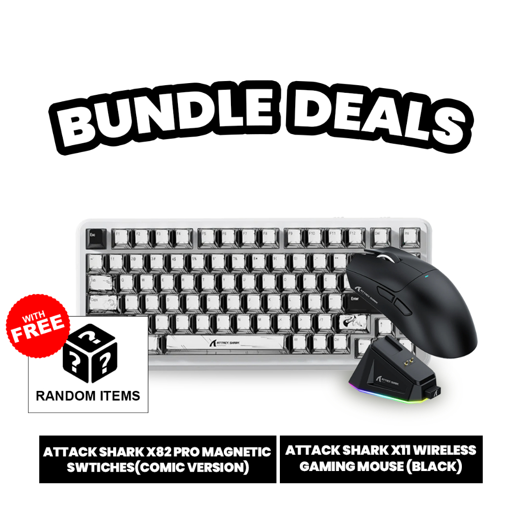 Bundle Deals Attack Shark X82 PRO HE Tri-Mode Magnetic Switch Keyboard ...