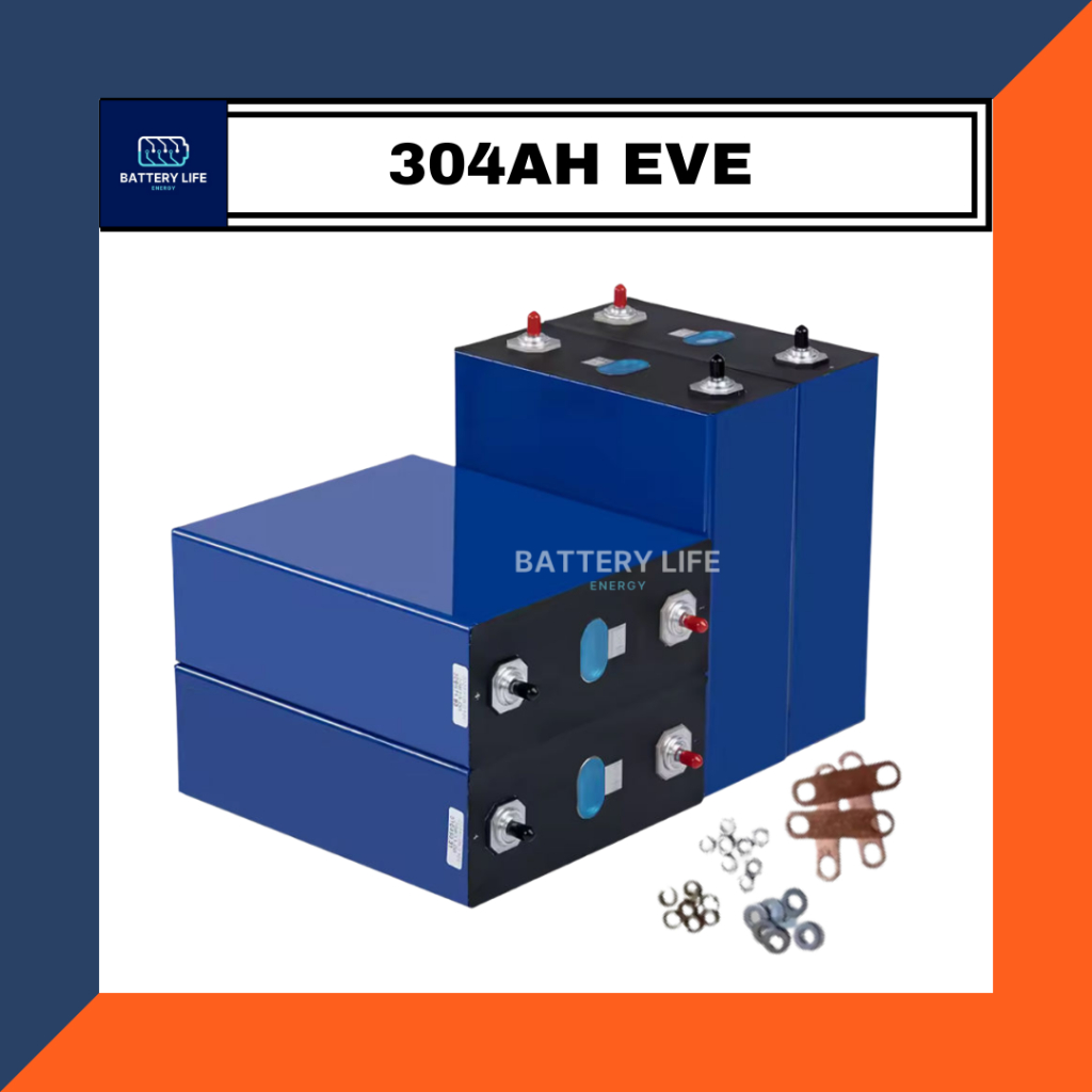 BRANDNEW 304AH EVE 3.2v Prismatic LifePO4 Battery Lithium Iron Cell for ...