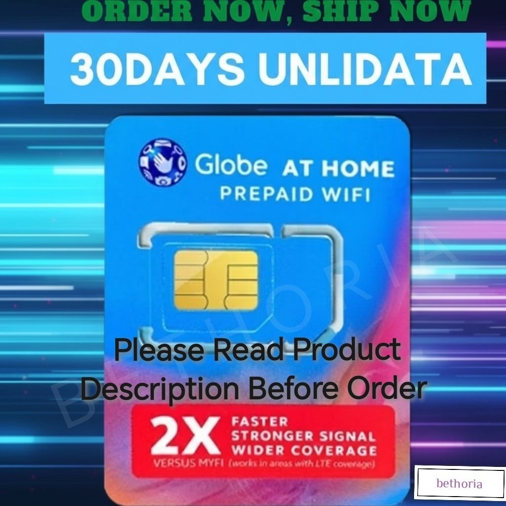 Globe At Home Prepaid Wifi Sim With Unli 30Days(Read Product ...