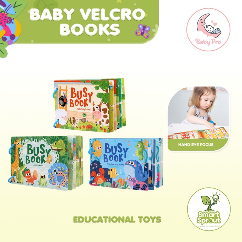 Smart Sprout Kids Busy Book Tearable Velcro Books Educational Toys ...