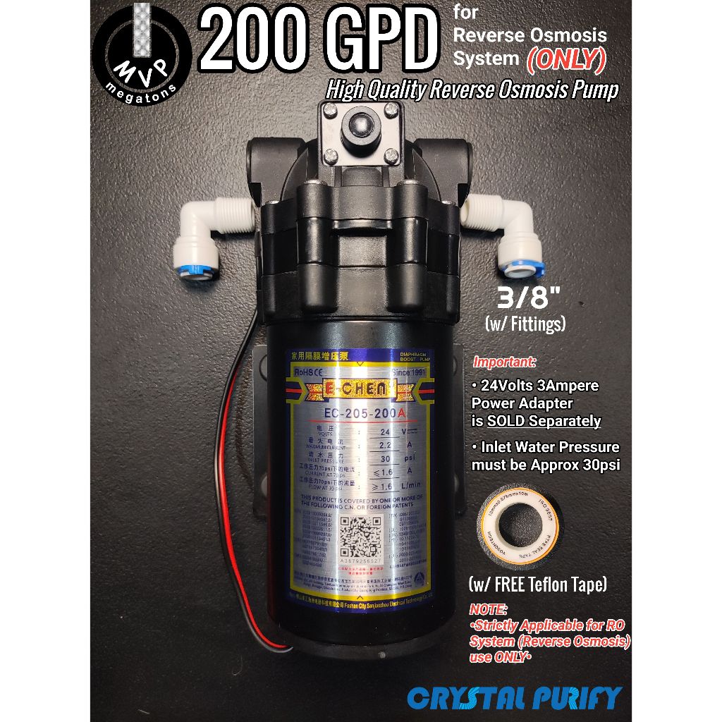 200gpd RO Diaphragm Booster Pump for Reverse Osmosis System - HIGH ...