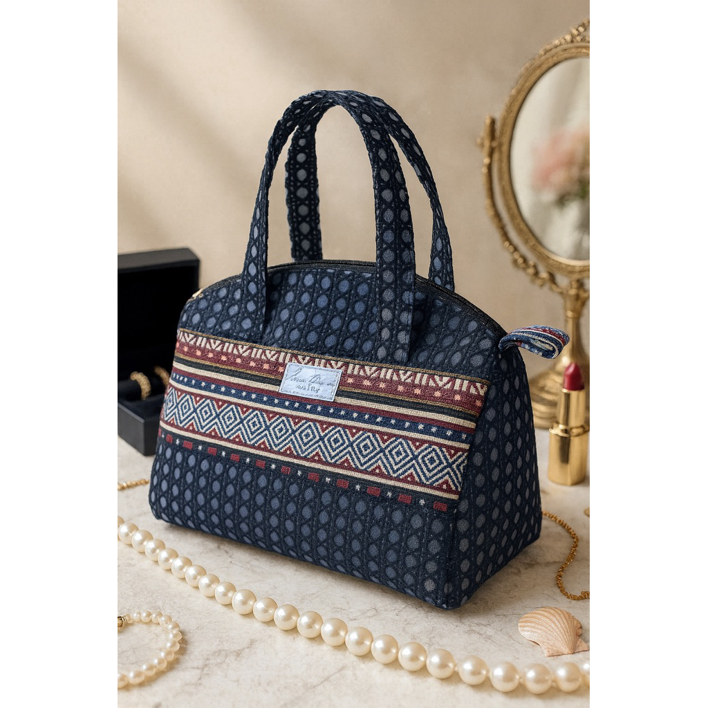 VM Hand Made Woven Navy Blue Hand Bag | Shopee Philippines