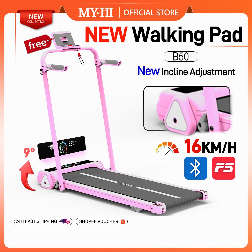 MY-HI Slim Treadmill Exercise Equipment for Women Easy Fold&Operation ...