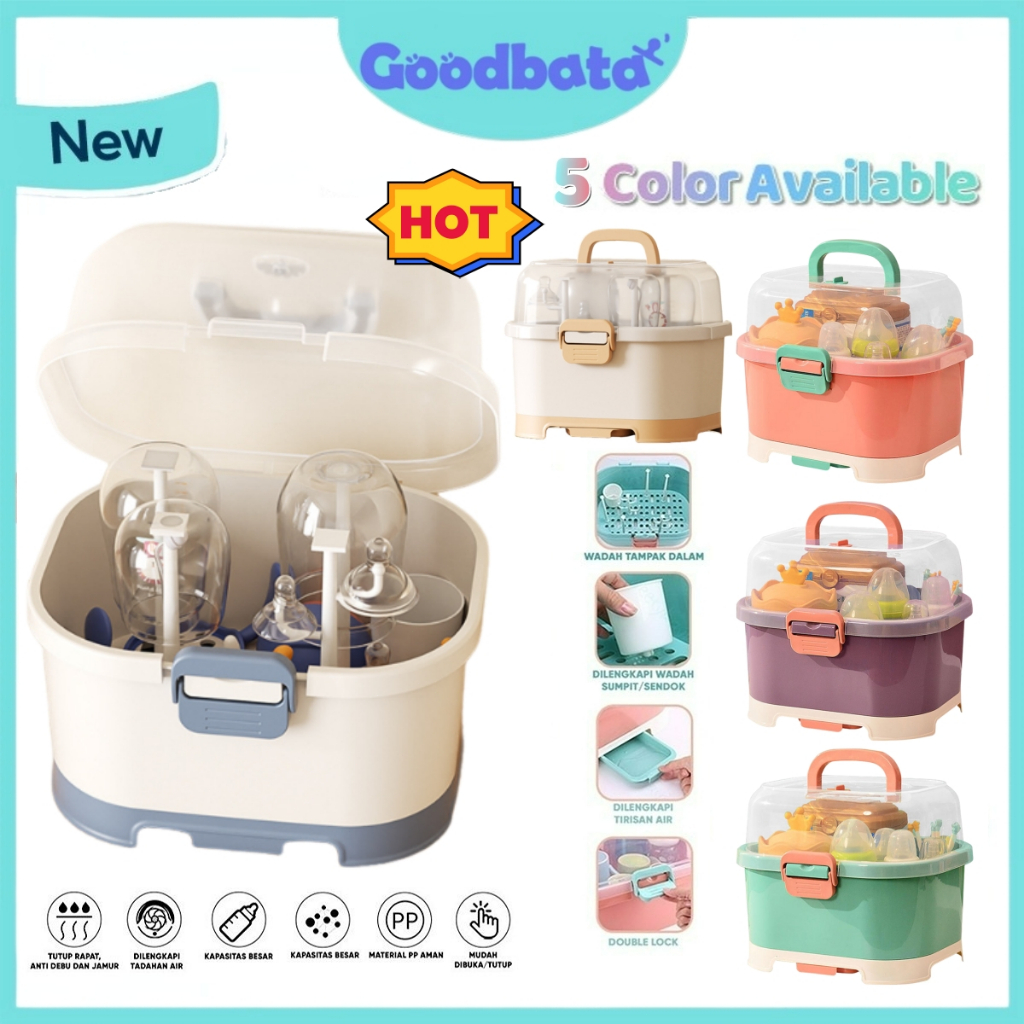 【HOT】Goodbata Large Capacity Baby Bottle Drying Box Rack Storage Easy ...