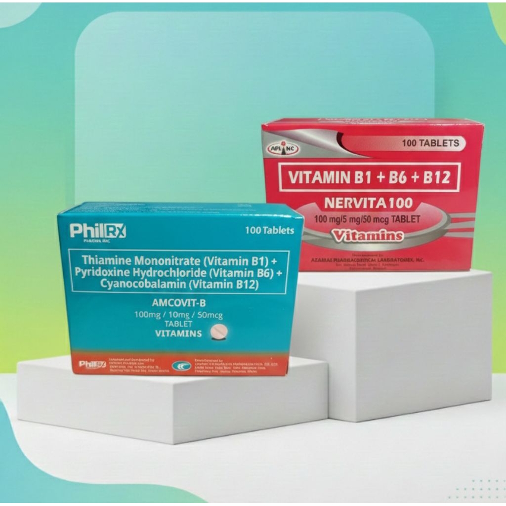 AMCOVIT-B / NERVITA Vitamin B1 + B6 + B12 100tablets | Shopee Philippines