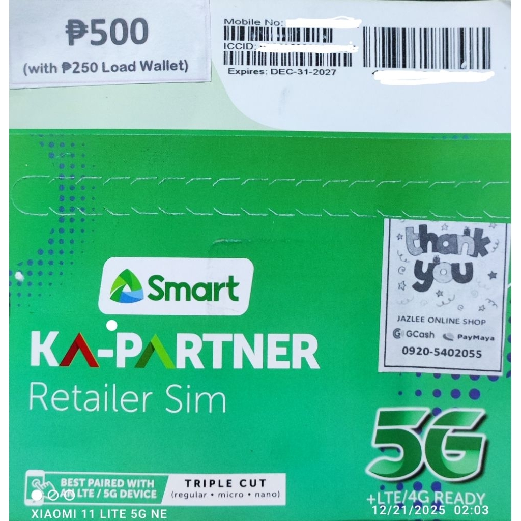 Smart Retailer Sim LTE Ready with P250 Load Wallet | Shopee Philippines