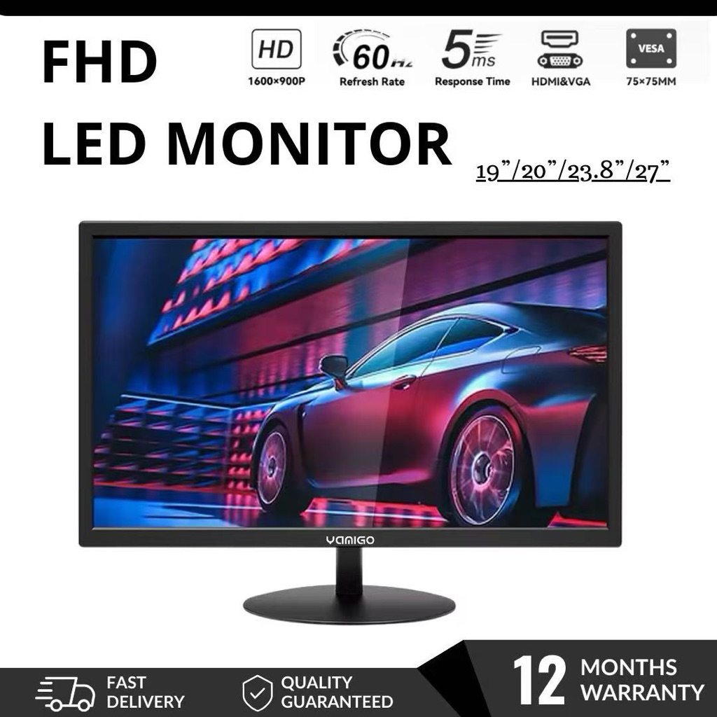 PrinDex YAMIGO 20inch Wide LED Monitor gaming HD Slim CCTV monitor ...