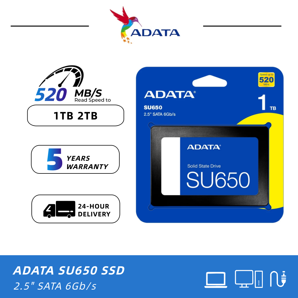 ADATA SU650 512GB/1TB /2TB 2.5" SATA III Internal SSD Solid State Drive | Shopee Philippines