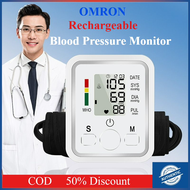 Electronic Blood Pressure Digital Monitor Rechargeable Sphygmomanometer ...