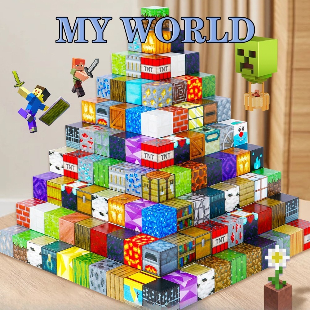 Minecraft Magnetic Building Blocks for Kids DIY Variety Cube ...