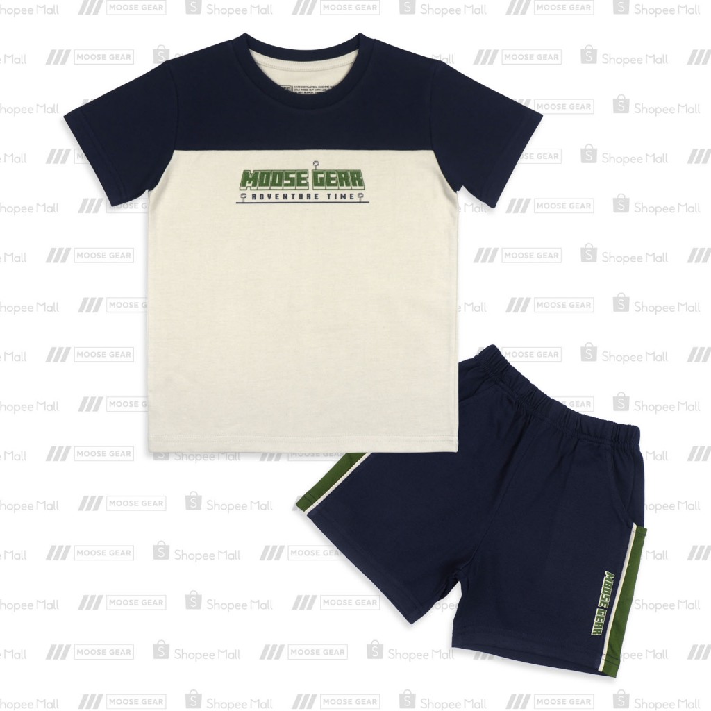Moose Gear Milky Green Combi T-Shirt With Estate Blue Short Set (TSS ...