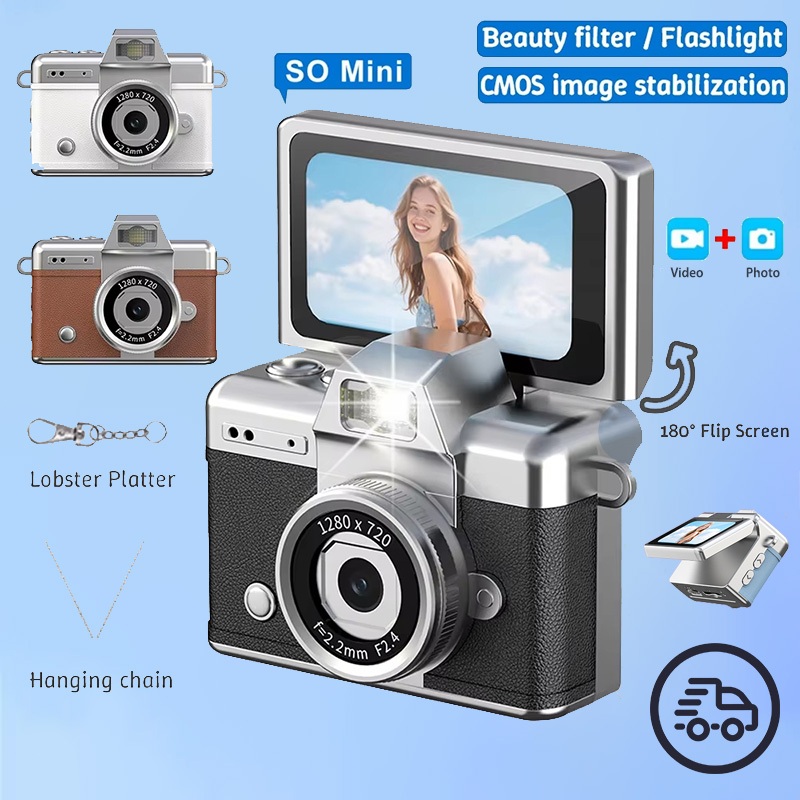 Mini Digital Camera 1080P HD Pocket Camera With Flip Screen Keychain ...