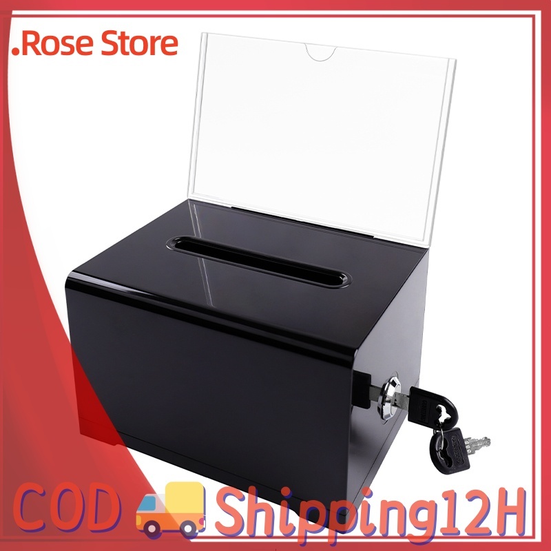 Tip Box Acrylic Transparent Ballot Box with Lock and Key Voting ...