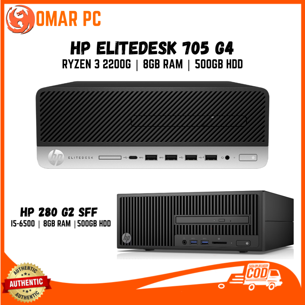 HP ELITEDESK 705 G4 RYZEN 3 2200G | 8GB RAM | 500GB HDD | HP 280 G2 SFF ...