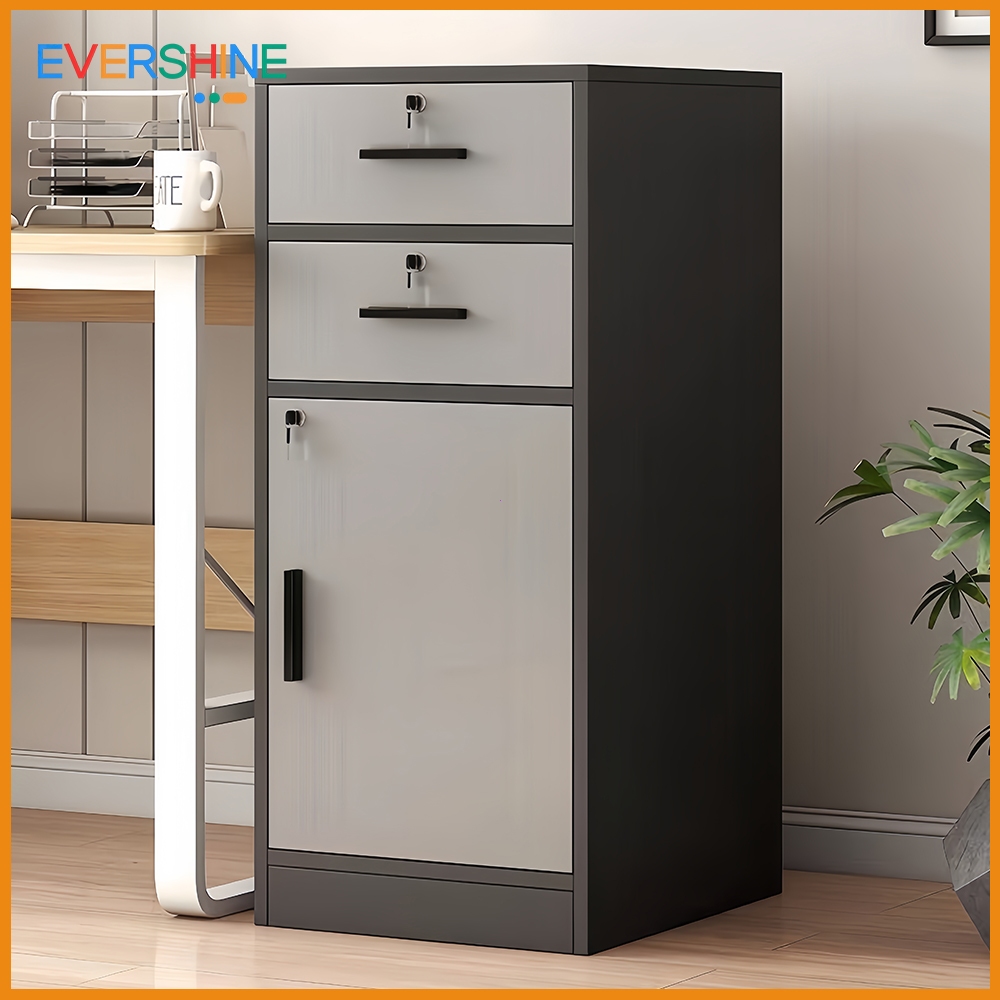 File cabinet Lock-equipped Drawer Floor-standing Wood Side Cabinet ...