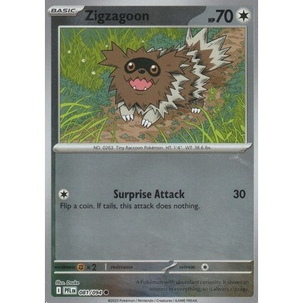 Zigzagoon - 081/094 - Regular / Reverse Holo | POKEMON TCG: Mega ...
