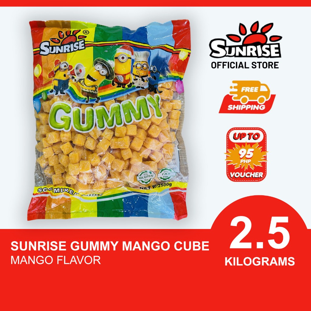 Sunrise 2.5kg Mango Cube Candies Chewy Gummy Candies Snack | Shopee ...